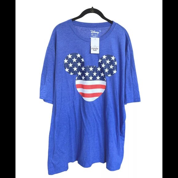 Disney | Shirts | Mens Xlt Tall Disney Usa Patriotic Flag Mickey Mouse ...